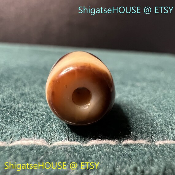 Original Small Barrel type Tiger-Tooth Tasso Dzi Bead… - Gem