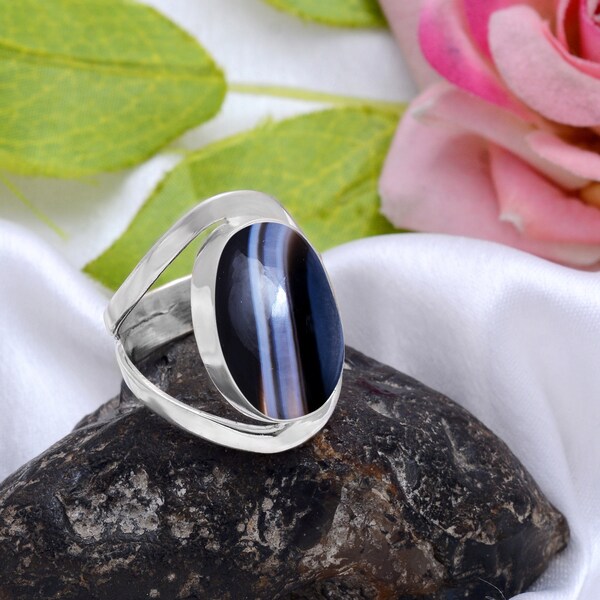 Banded Agate Ring - Etsy