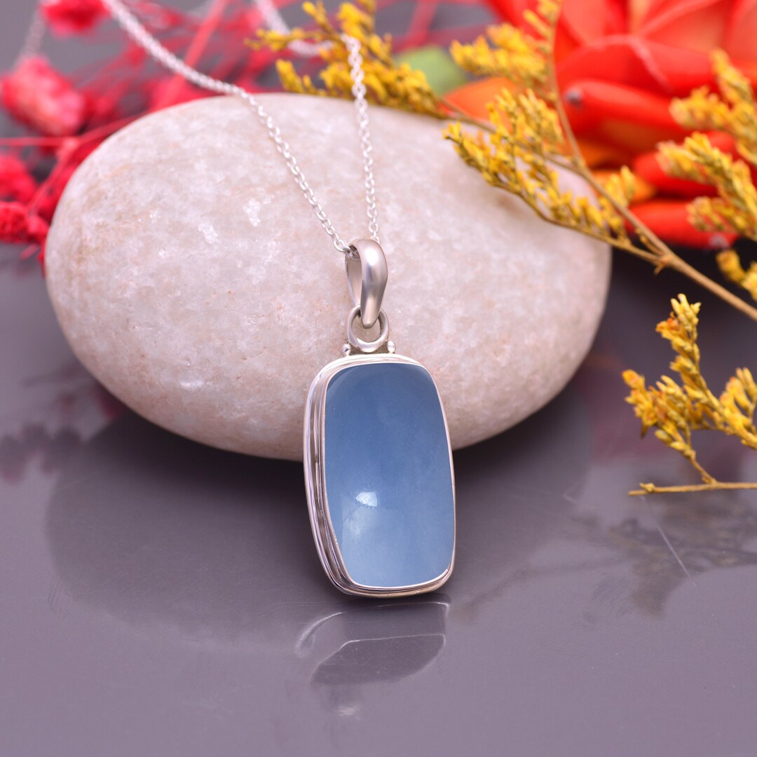 Angelite Pendant Necklaces - Gift for Her Birthday Anniversary Wife Mom ...