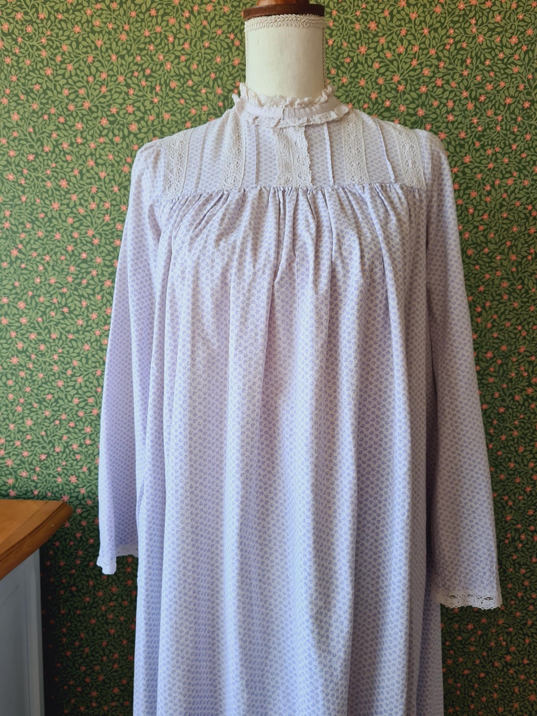 LAURA ASHLEY 1970s Nightgown High Neck Cottagecore Maxi Dress - Etsy