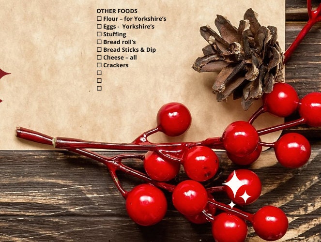 Ultimate Christmas Food Shopping List UK - Etsy