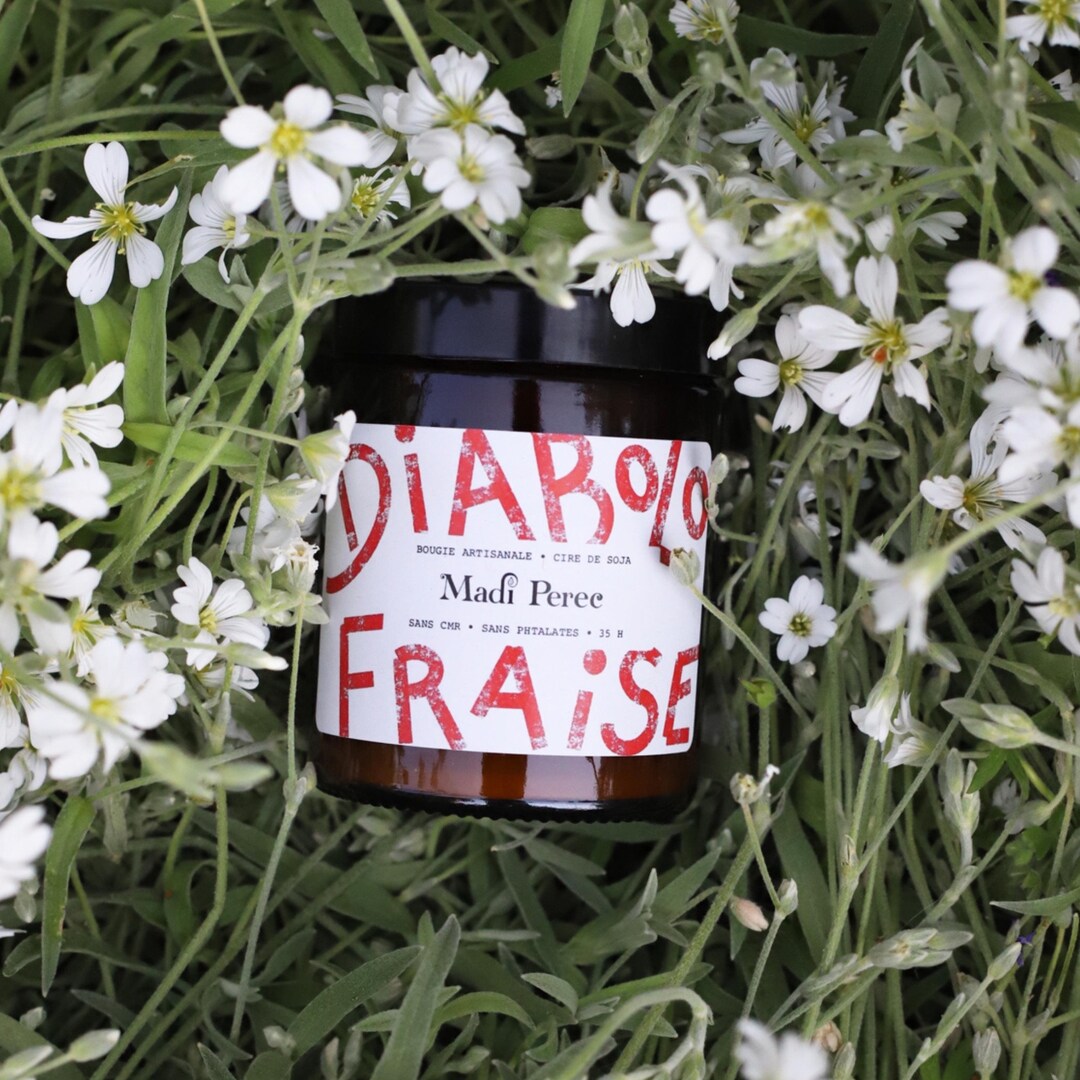 Bougie Artisanale Diabolo Fraise Bougie à La Cire De Soja Et - Etsy