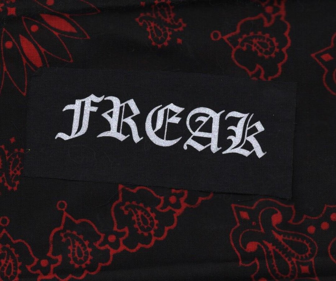 Freak Glitter Patch, Punk Patch, Gothic Text - Etsy