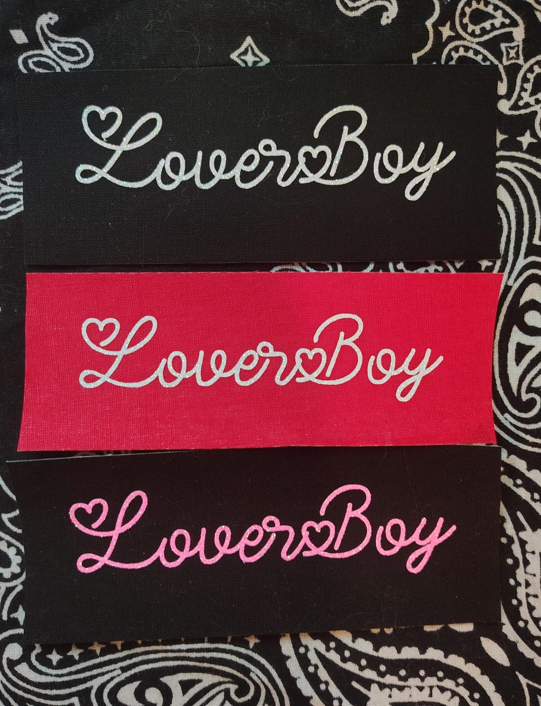 Loverboy Heart Cursive Glitter Patch - Etsy