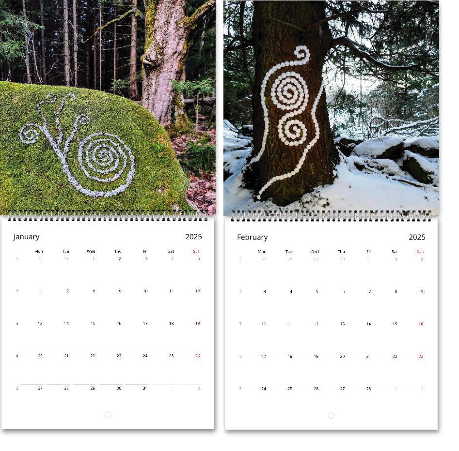 US & CANADA Wall Calendar 2025 Landart Nature Earth Art Land Art - Etsy