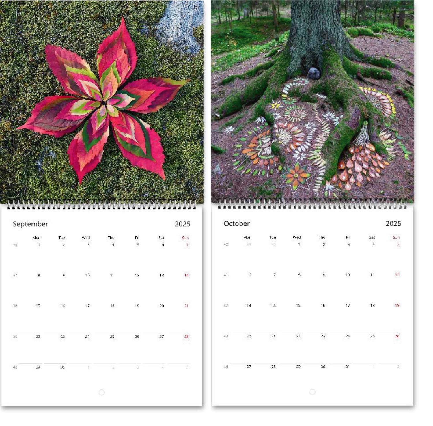 23 Countries ENGLISH Wall Calendar Nature Earth Land Art 2025 - Etsy