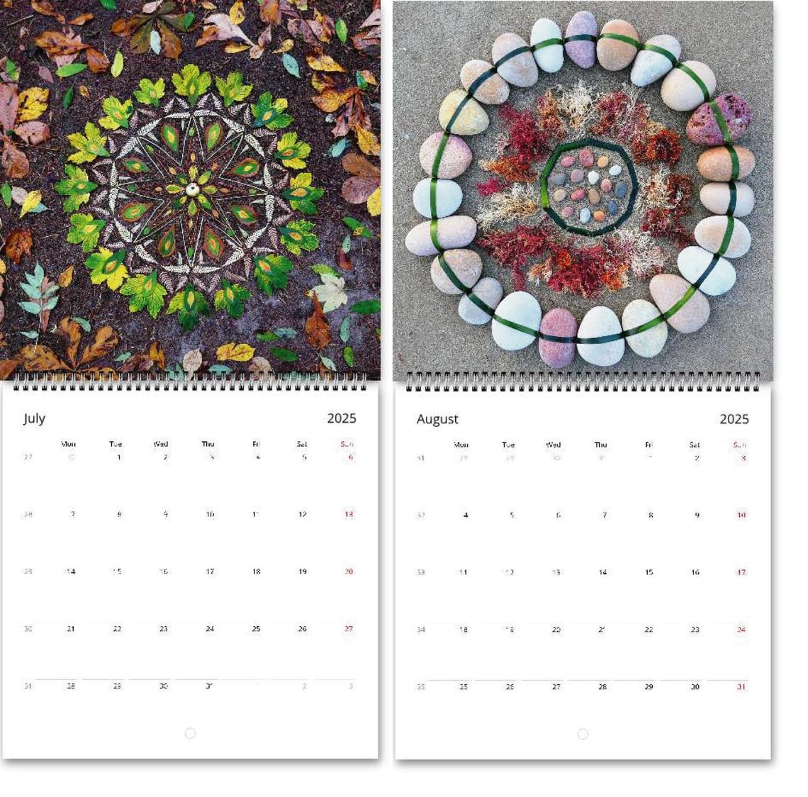 23 Countries ENGLISH Wall Calendar Nature Earth Land Art 2025 - Etsy