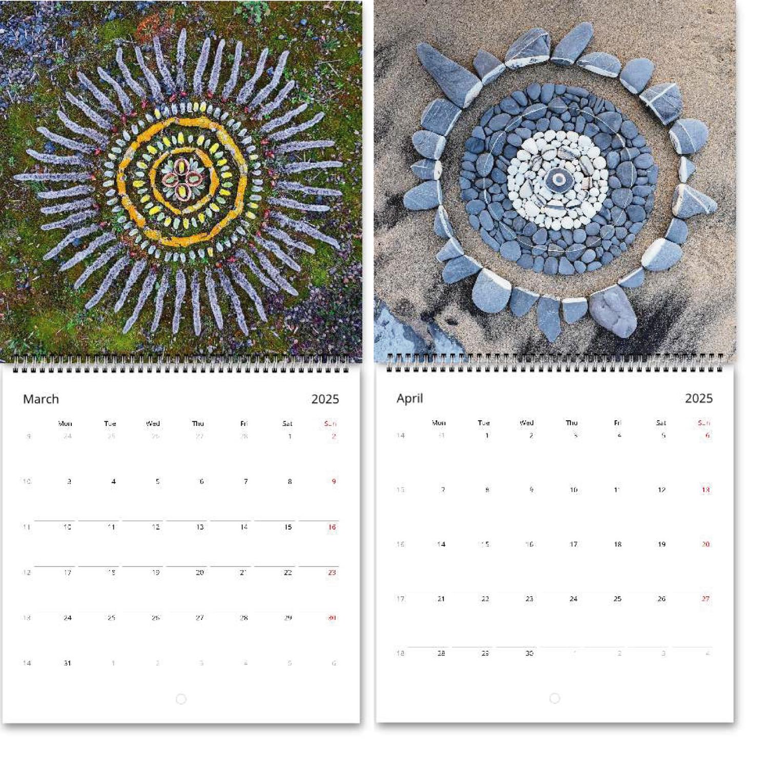 US & CANADA Wall Calendar 2025 Landart Nature Earth Art Land Art - Etsy