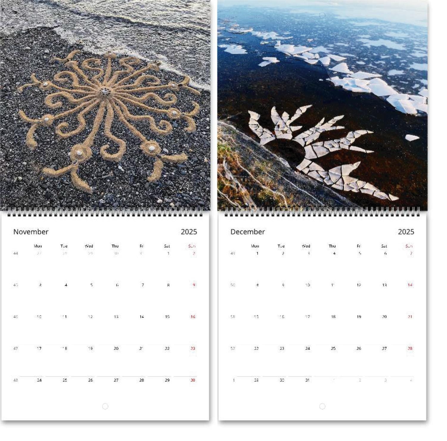 23 Countries ENGLISH Wall Calendar Nature Earth Land Art 2025 - Etsy