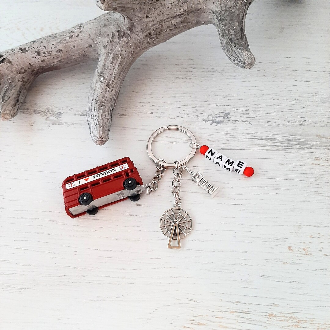 Keychain, Bag Charm, "london" Double Decker Bus, London Eye, Big Ben ...
