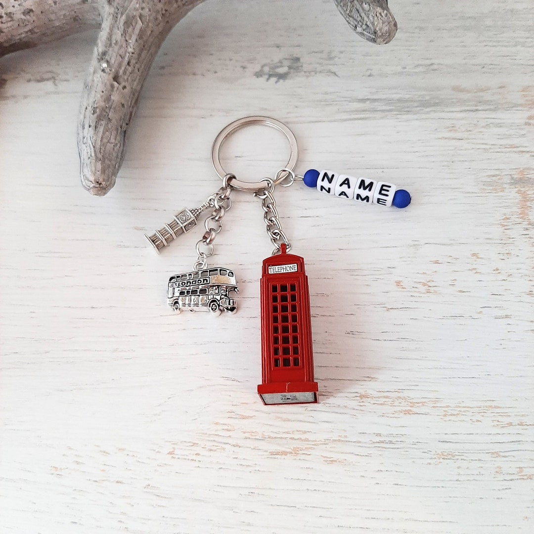 Keychain, Bag Charm, "london" Telephone Booth, Double Decker Bus, Big ...