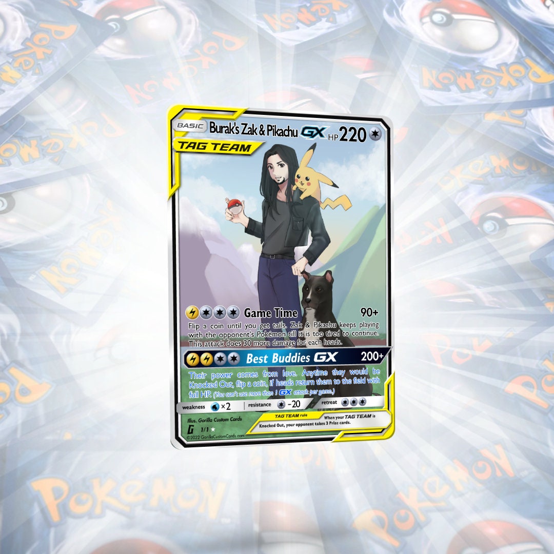Custom Holo Pokemon Tag Team Card - Personalized Pokemon, Couples ...
