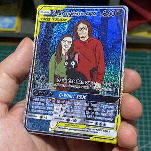 Custom Holo Pokemon Tag Team Card Personalized Pokemon, Couples ...