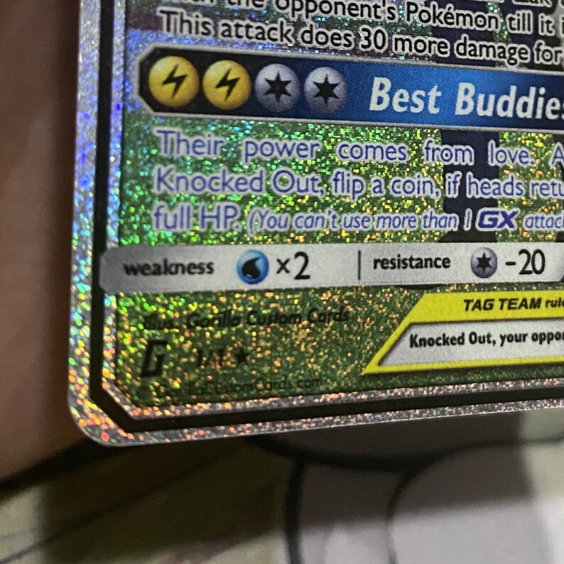 Custom Holo Pokemon Tag Team Card Personalized Pokemon, Couples ...