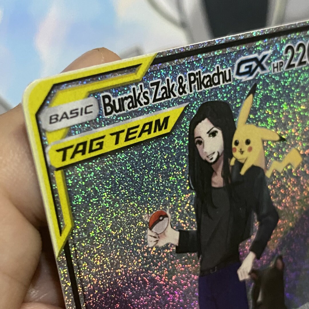 Custom Holo Pokemon Tag Team Card Personalized Pokemon, Couples ...