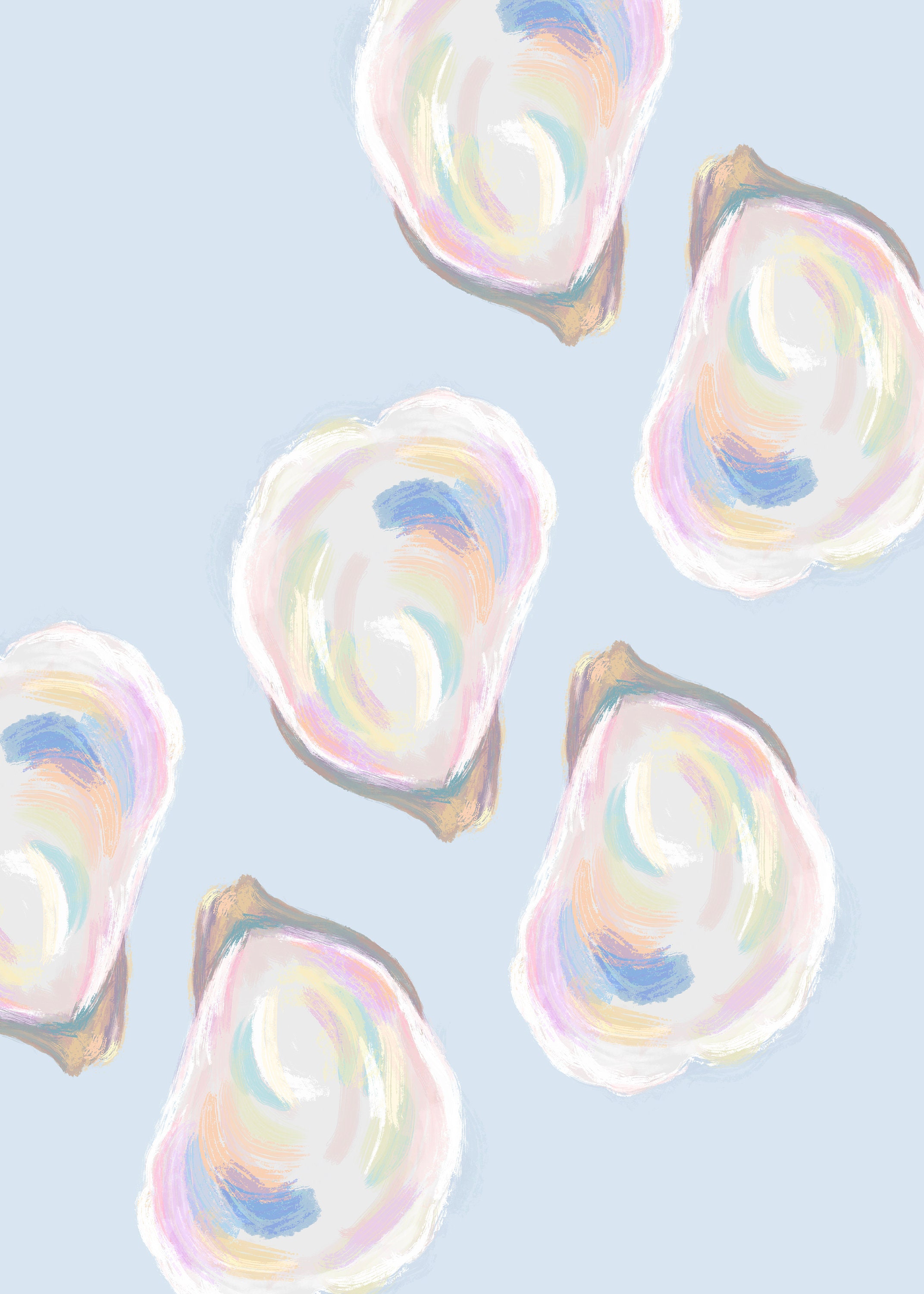 Printable Oyster Painting, Oyster Illustration, Oysters on a Table ...