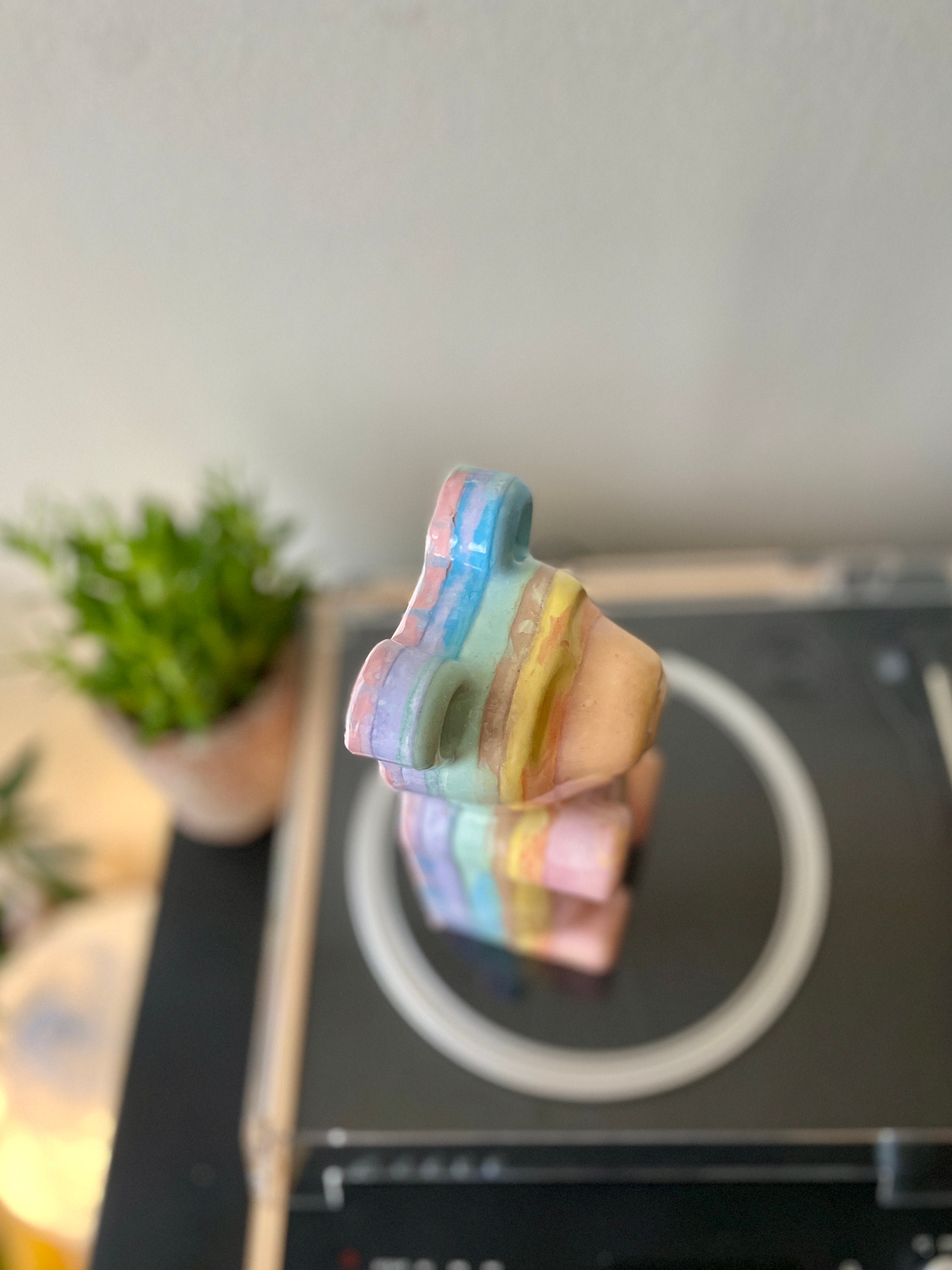 Giant Striped Gummy Bear Resincrete Statue & Bookend — Colorful, Bright ...