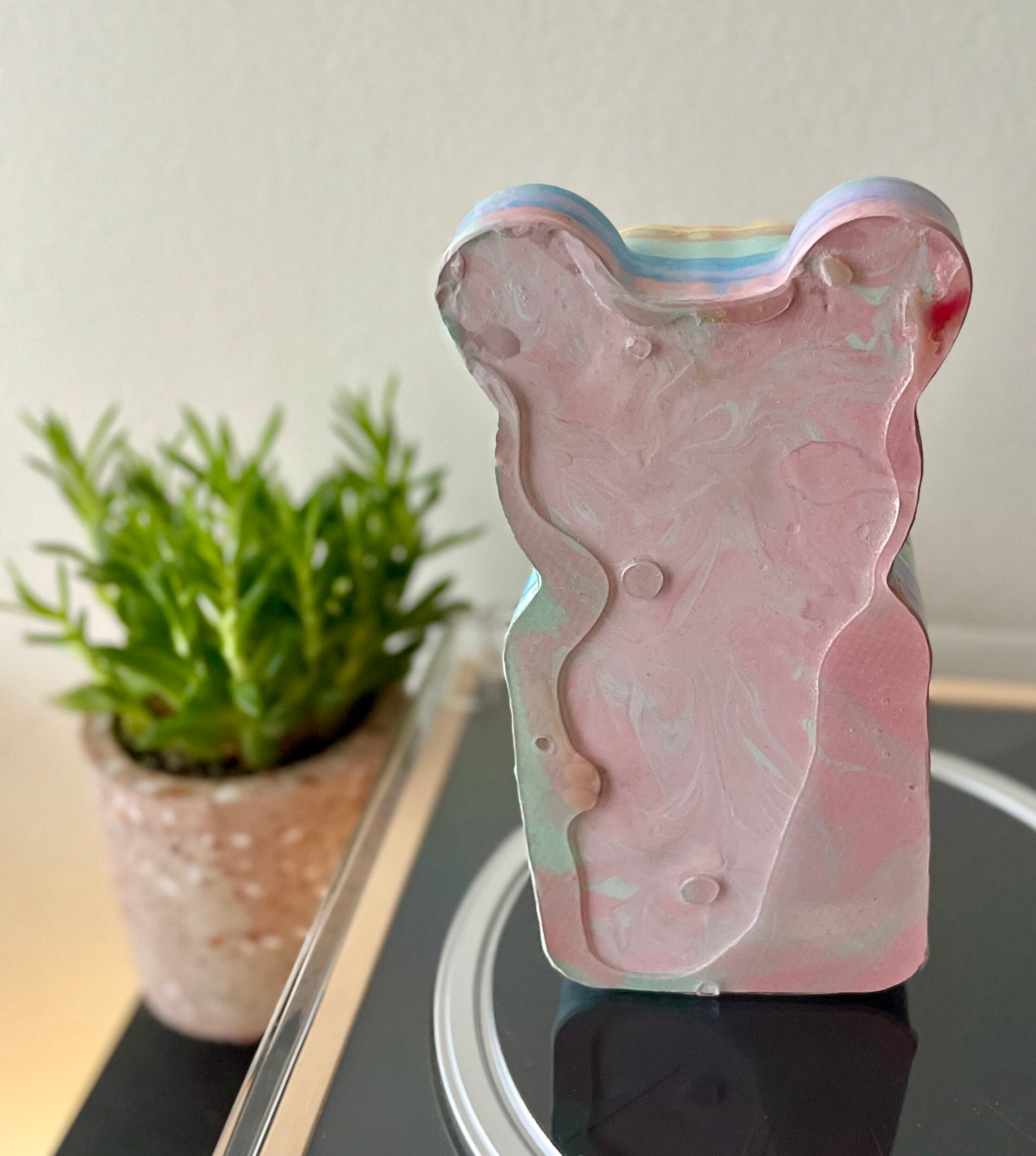 Giant Striped Gummy Bear Resincrete Statue & Bookend — Colorful, Bright ...