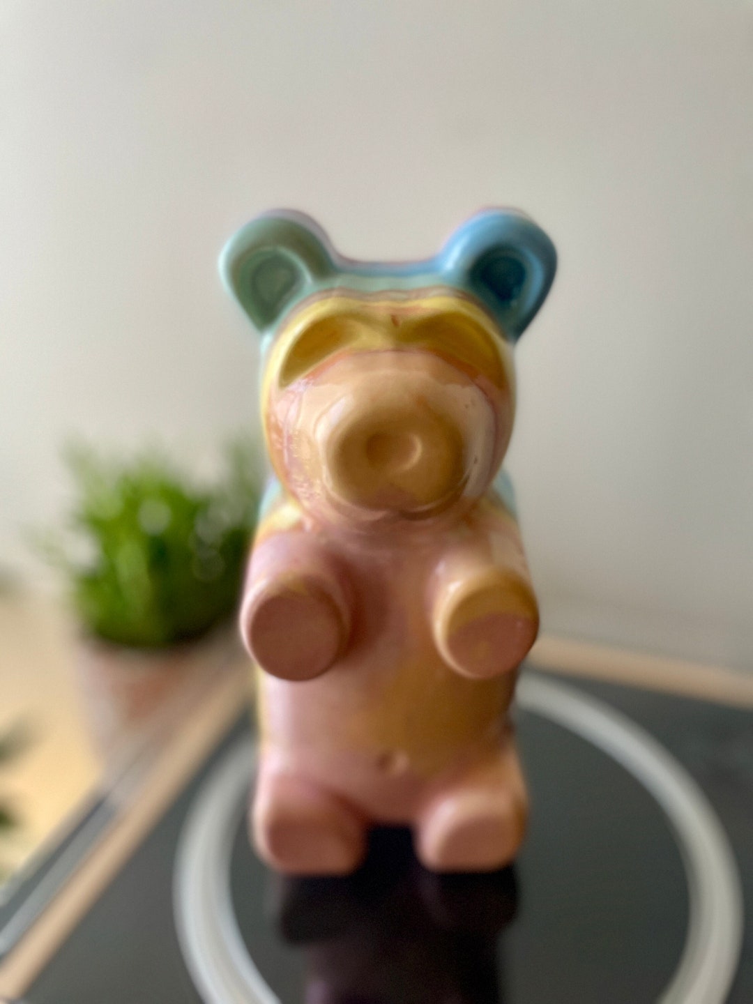 Giant Striped Gummy Bear Resincrete Statue & Bookend — Colorful, Bright ...