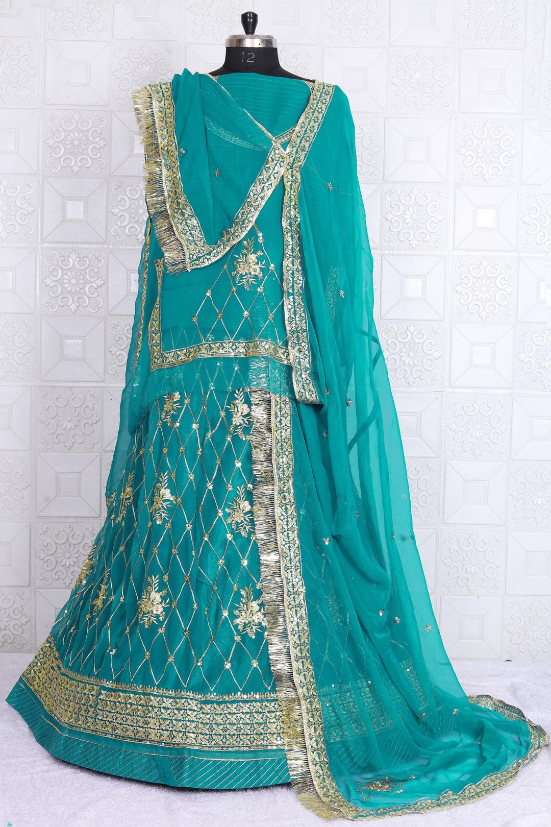 Rajputi Poshak for Baisa, Blue Rajwadi Wedding Dress for Women, Half ...