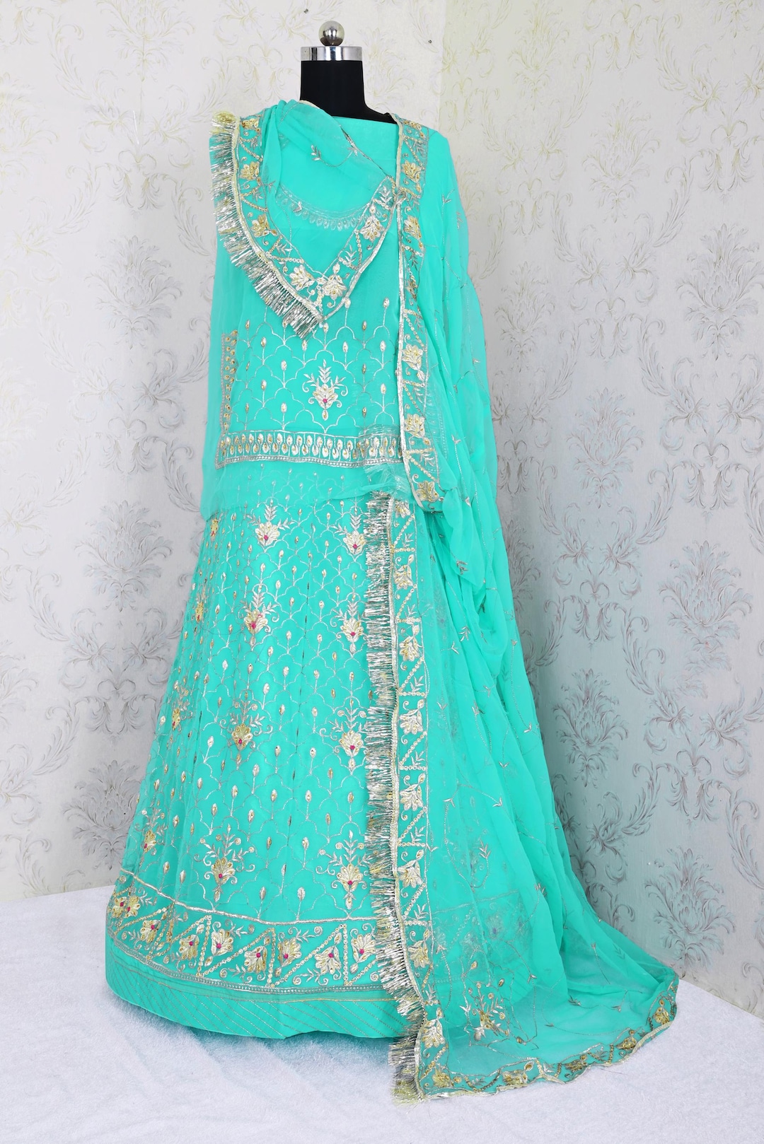 Rajasthani Marwadi Dress for Women, Rajwadi Blue Lehenga Choli for ...
