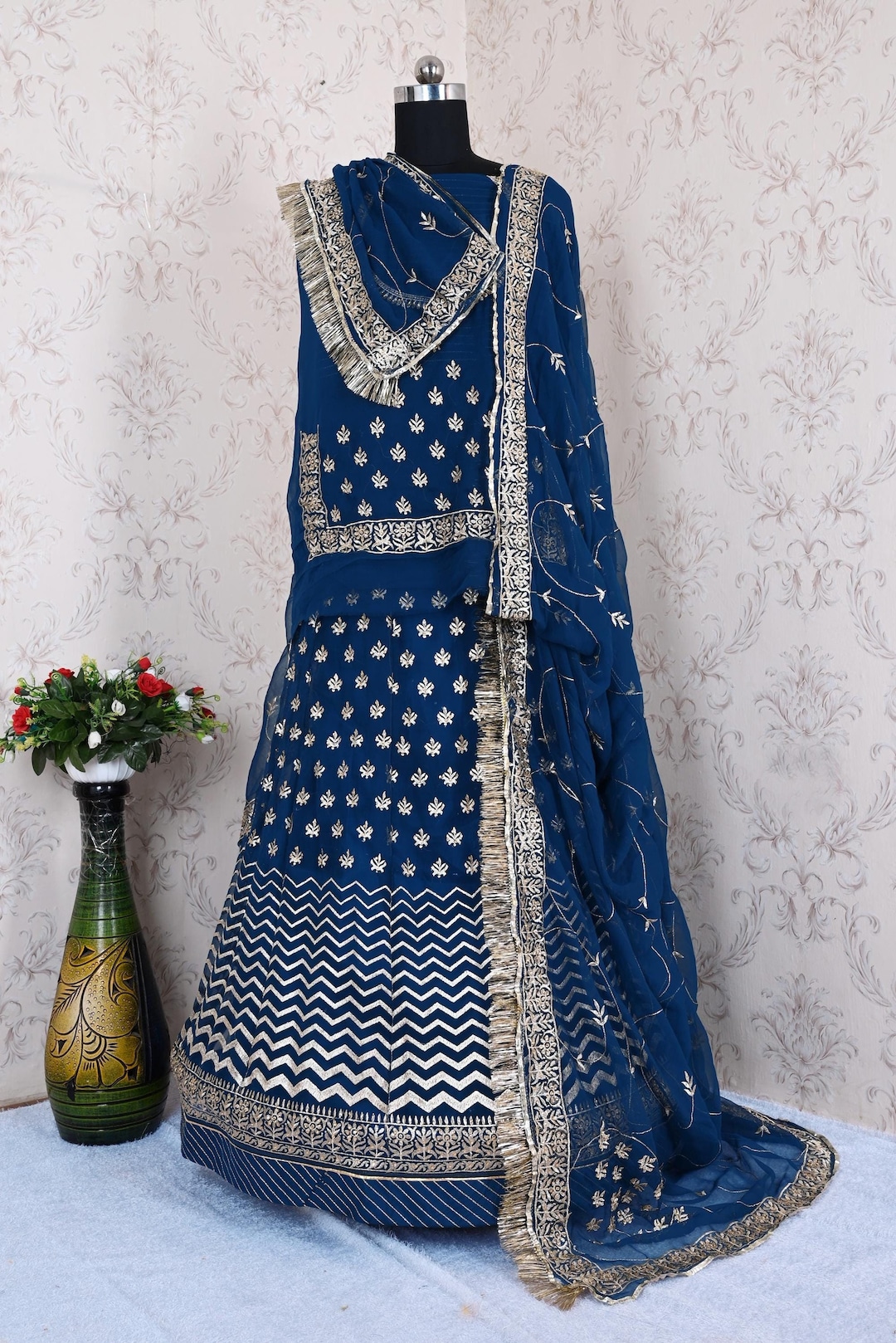 Royal Rajasthani Wedding Poshak for Women, Rajputi Ghoomer Dress for ...