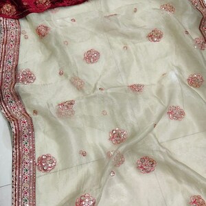 Organza Silk Saree for Women, New Silver Saree With Designer Velvet ...