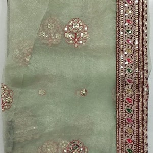 Organza Silk Saree for Women, New Silver Saree With Designer Velvet ...