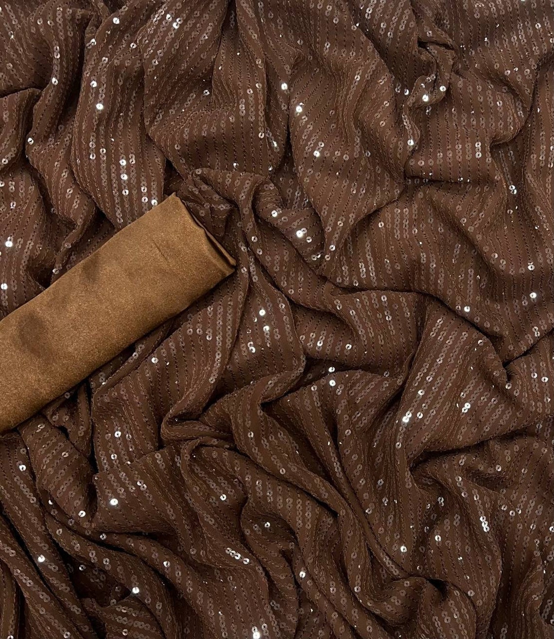 Disha Patani Wear Soft Georgette Brown Saree for Women, Party Wear ...