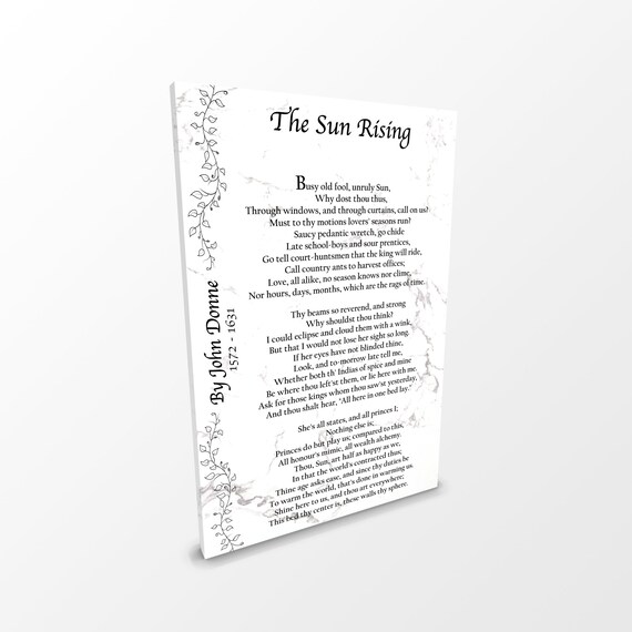 The Sun Rising Poem Print by John Donne Ready to Hang Canvas | Etsy