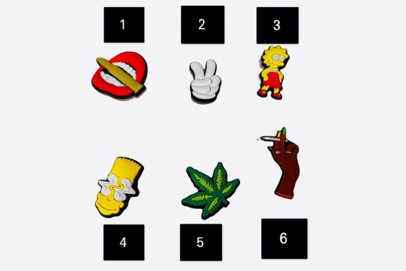 420 Charm Set | Bart Simpson | Lisa Simpson| Croc Accessories - Etsy