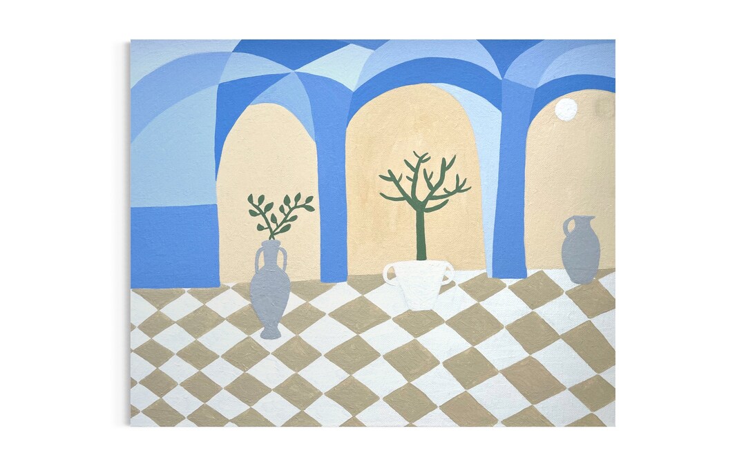 Greek Art | Original Artwork | Architecture Painting | Mediterranean ...