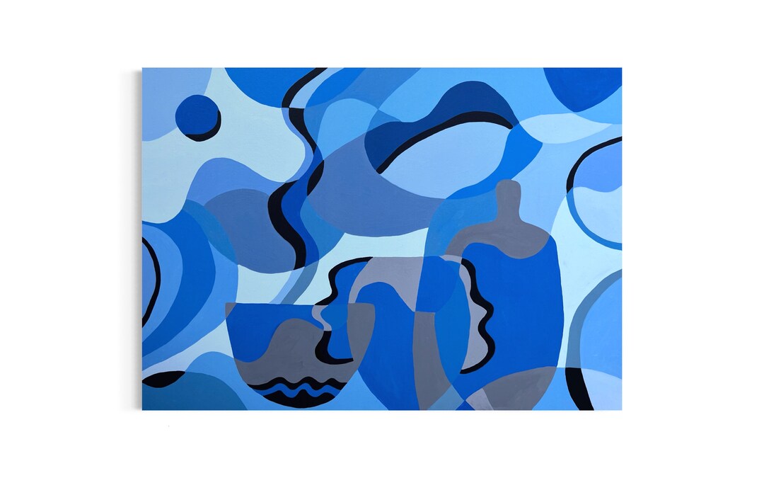Greek Art | Greek Painting | Abstract Art | Modern Art | Blue Paintings | Greek Art | Vase ...