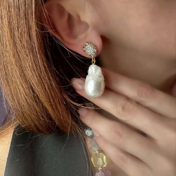 Earrings Baroque Pearl for Women - Etsy