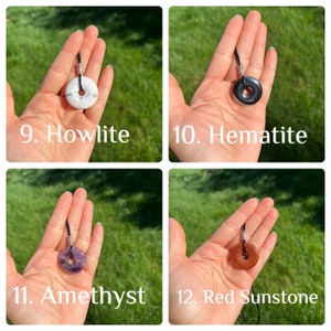 Healing Crystal Doughnut Necklace, 30mm Donut Genuine Crystals Necklace ...