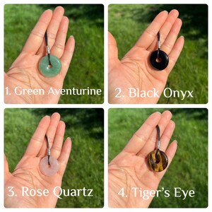 Healing Crystal Doughnut Necklace, 30mm Donut Genuine Crystals Necklace ...