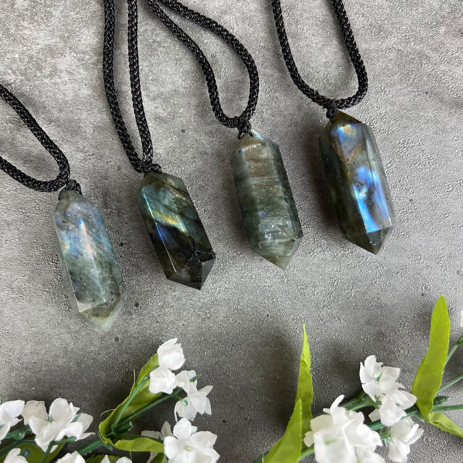 Raw Labradorite Necklace, Natural Labradorite Crystal Necklace ...