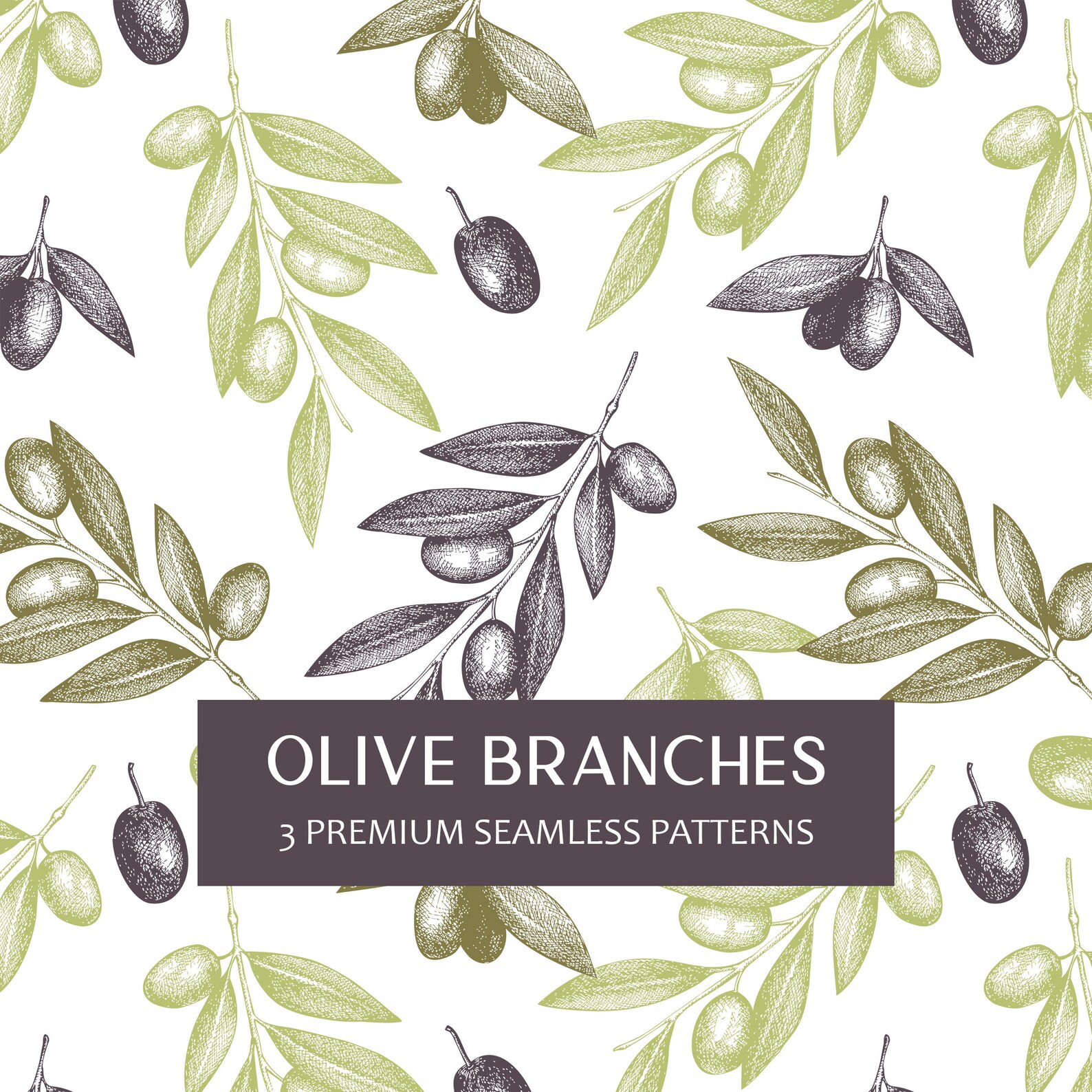 Olive Tree Seamless Pattern PNG, Olive Branches Vintage Pattern, Food ...