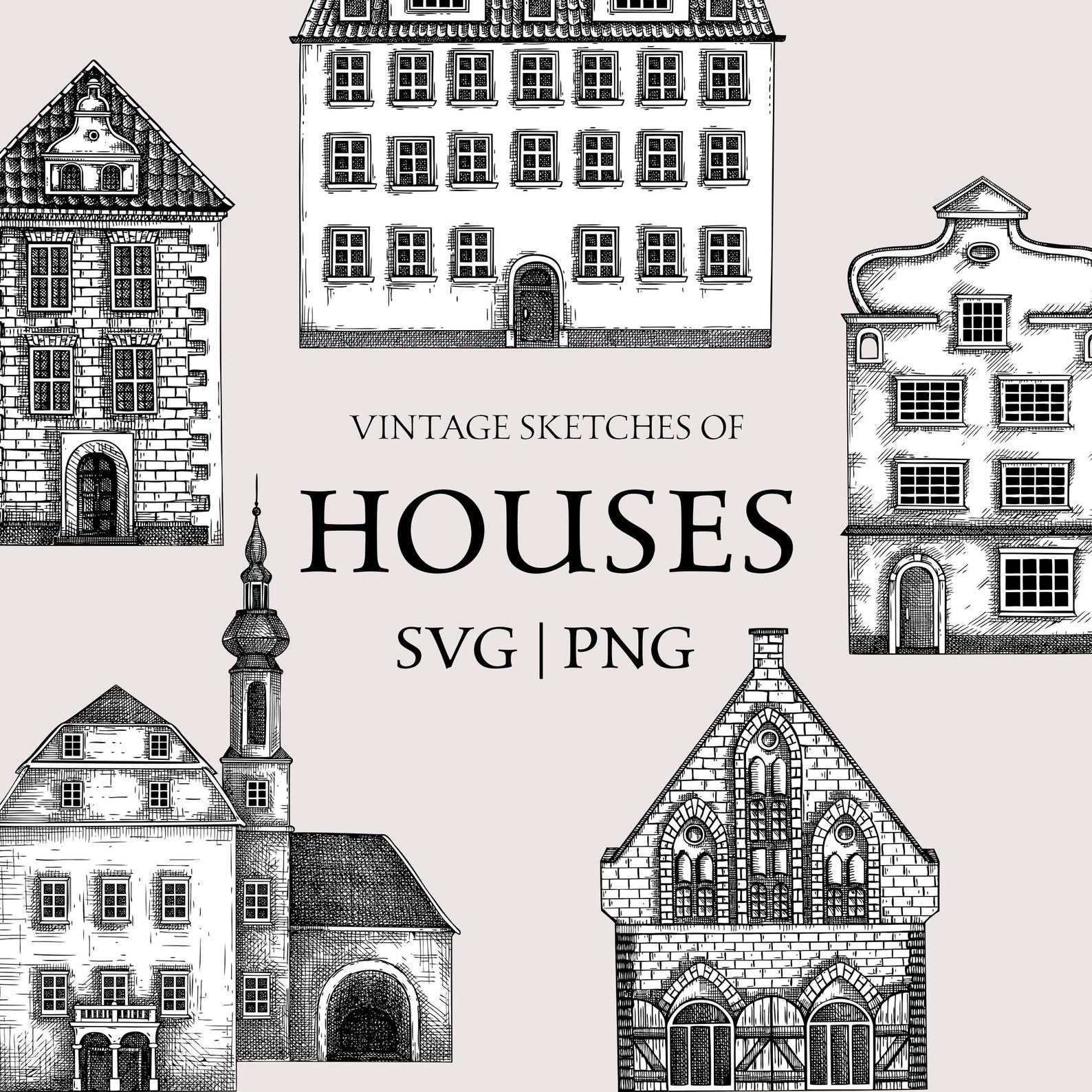 Hand Drawn House Sketch, Architecture Print, Urban Sketching, Vintage ...