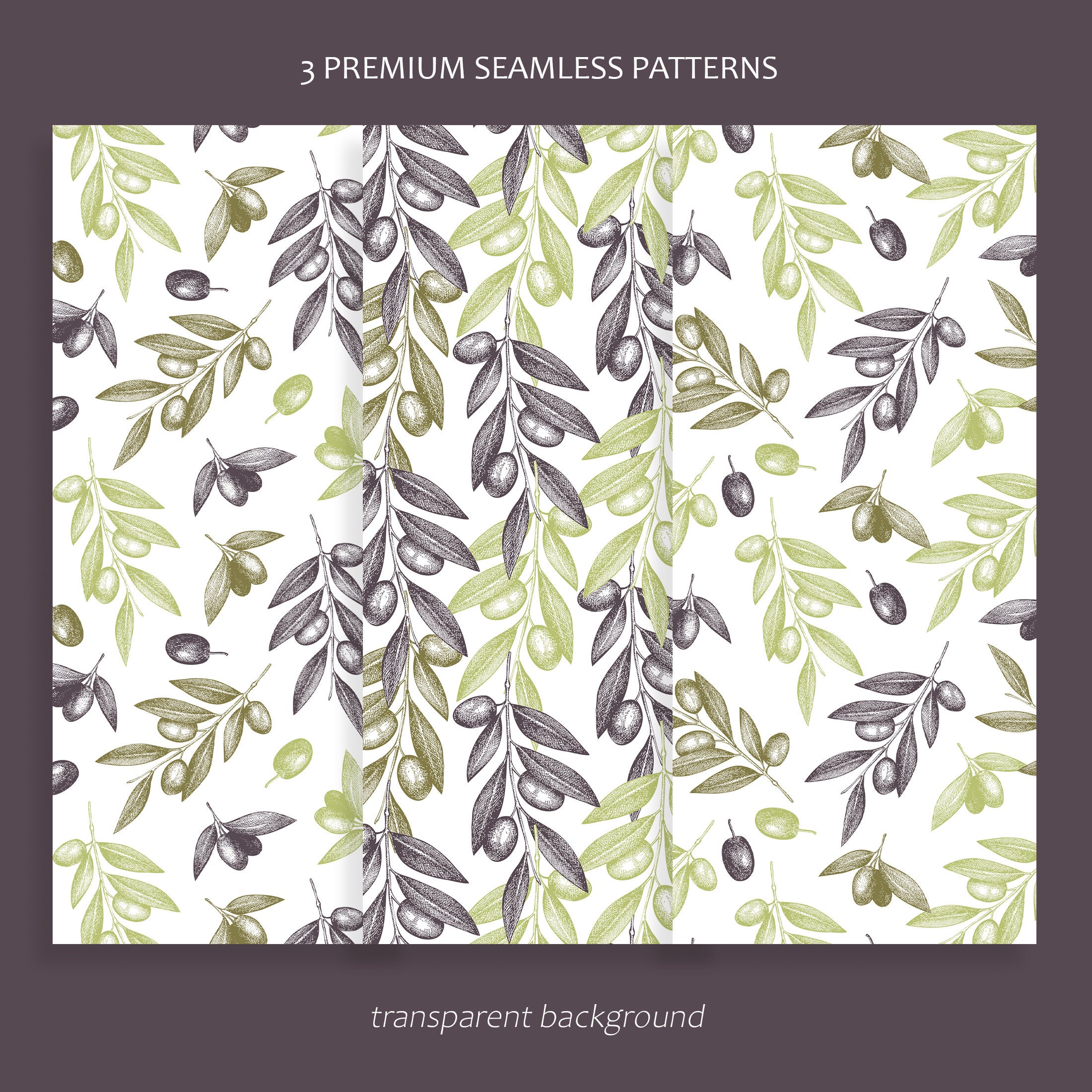 Olive Tree Seamless Pattern PNG, Olive Branches Vintage Pattern, Food ...