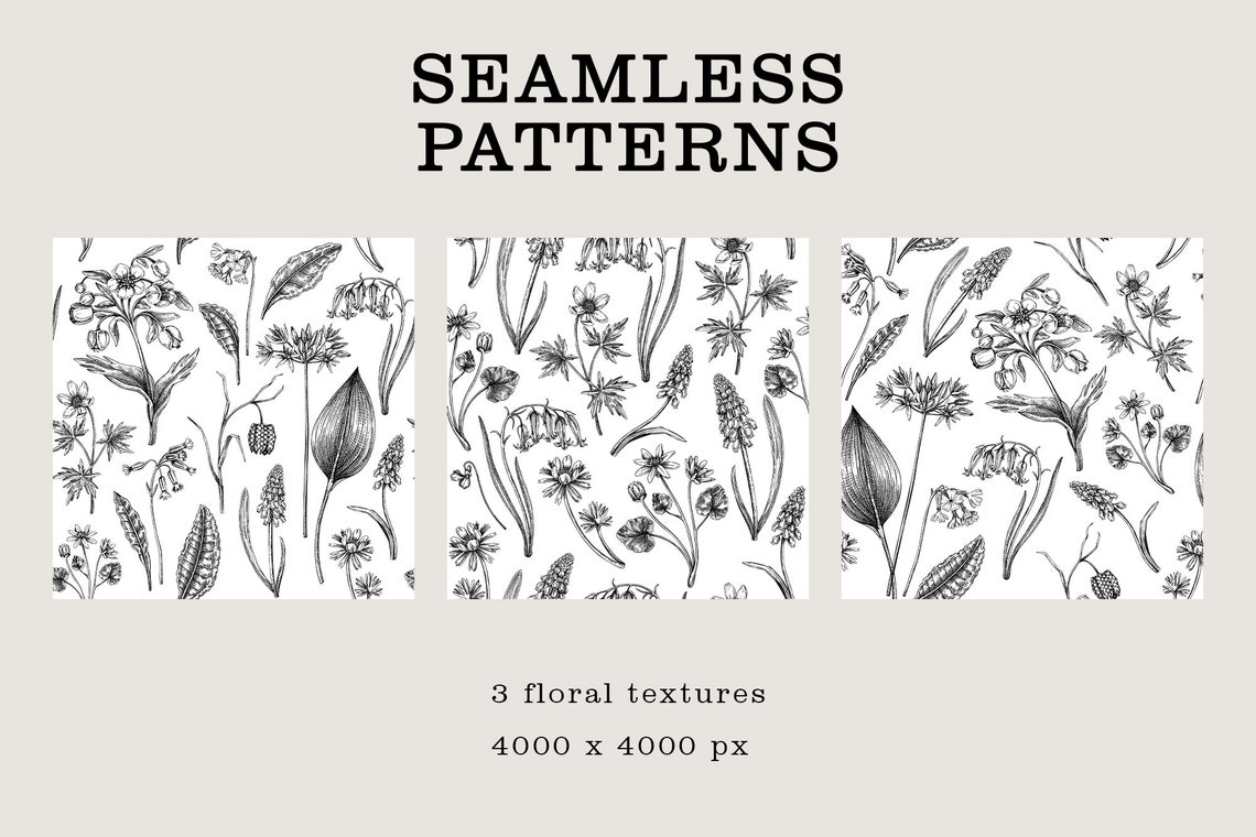 Spring PNG, Wild Flowers SVG, Wildflower Clipart, Vintage Easter ...