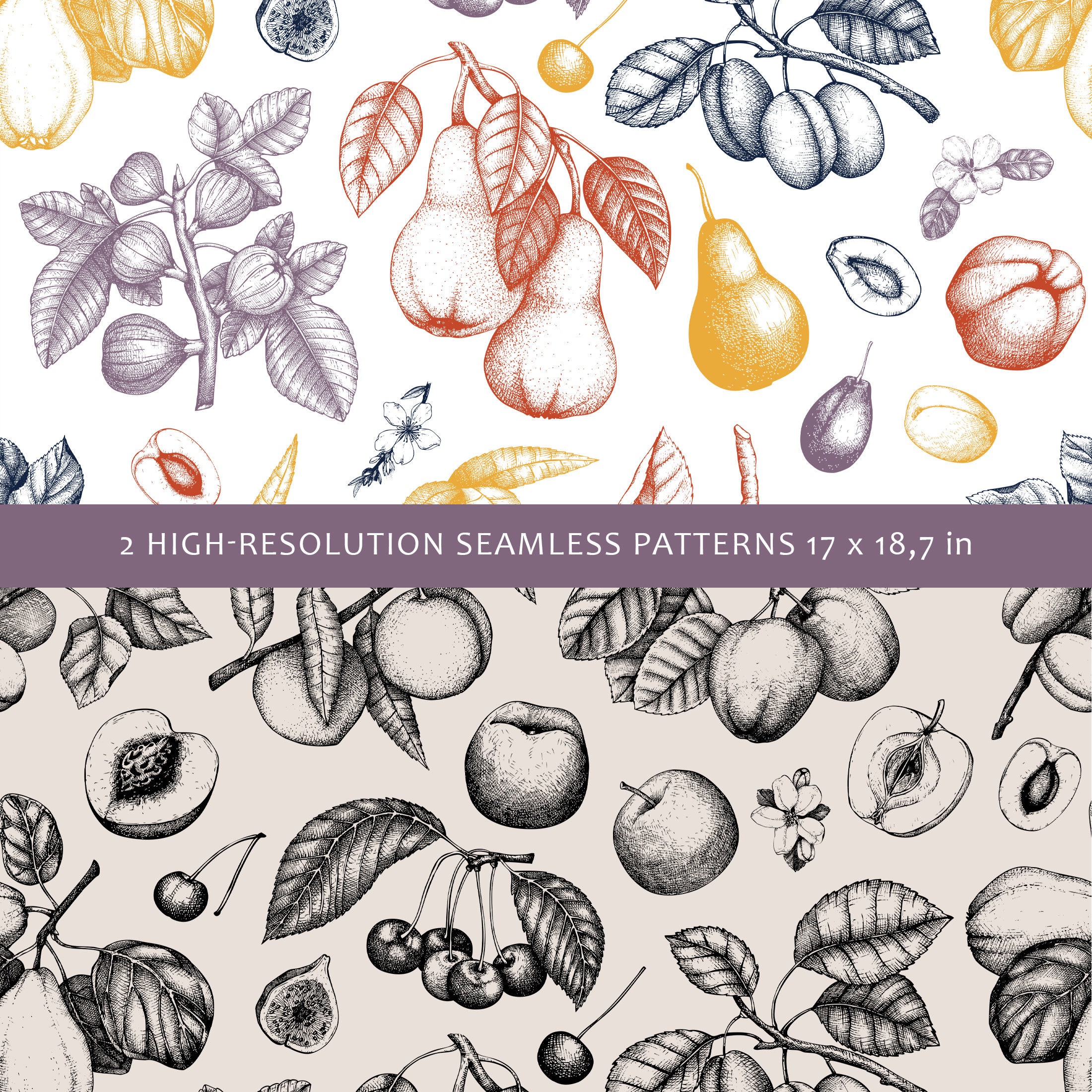 Hand Drawn Fruit Pattern, Fruit Plants Background PNG, Summer Design ...