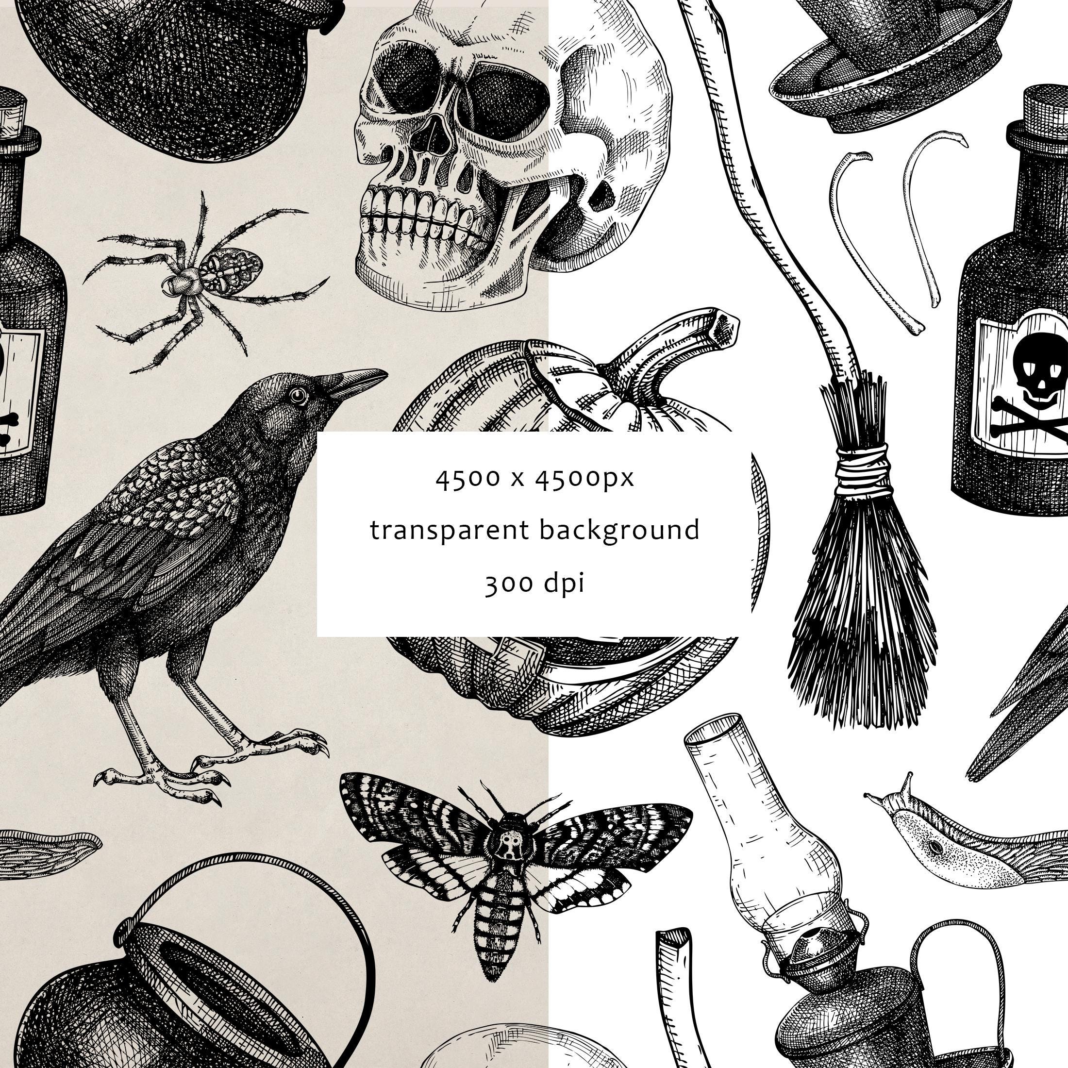 Vintage Halloween Seamless Pattern PNG: Spooky Season, Autumn Decor ...