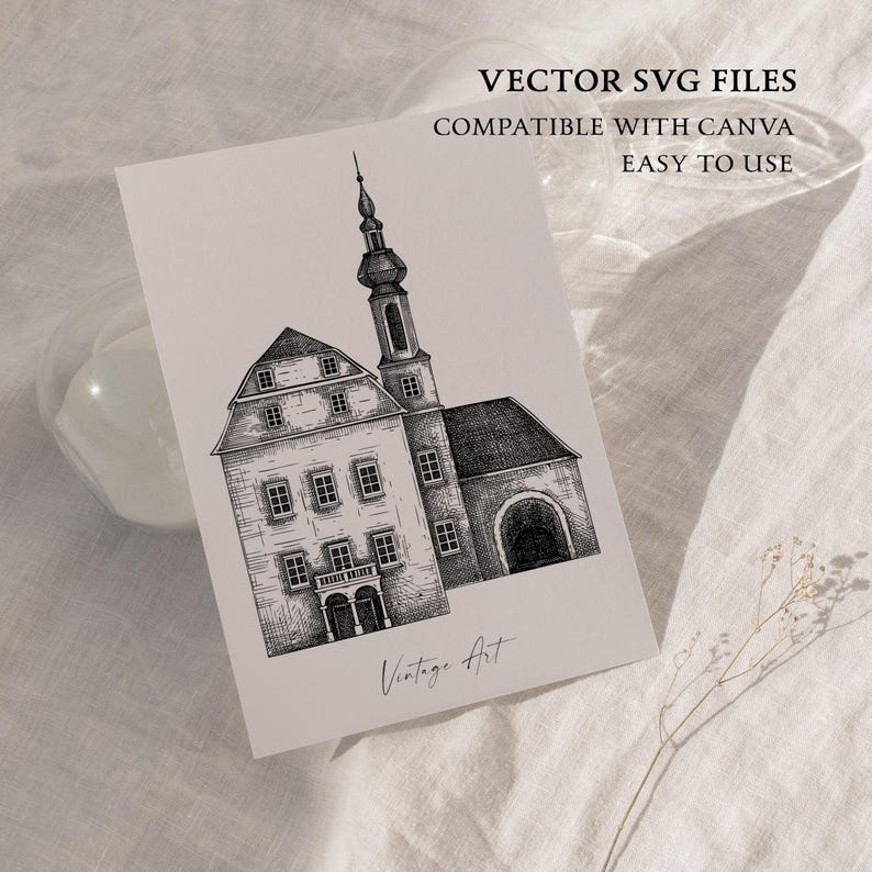 Hand Drawn House Sketch, Architecture Print, Urban Sketching, Vintage ...