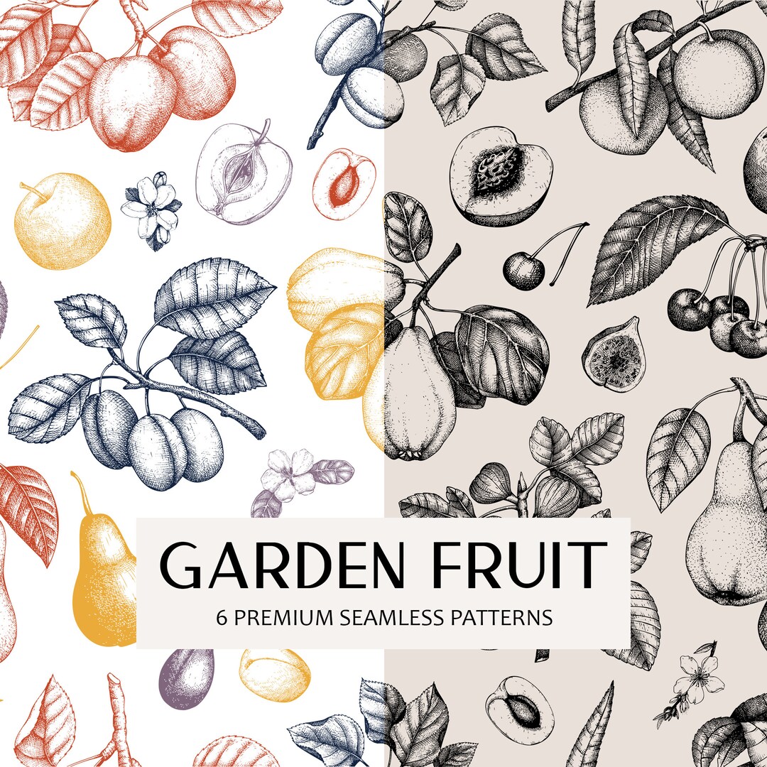Hand Drawn Fruit Pattern, Fruit Plants Background PNG, Summer Design ...