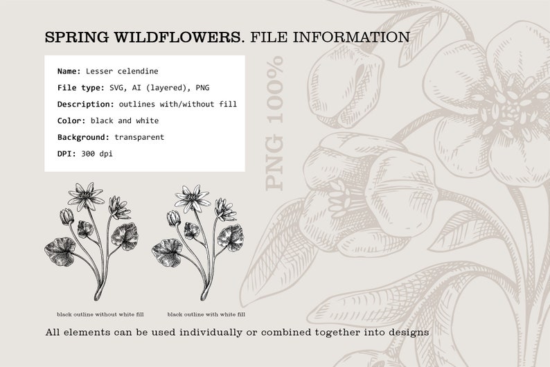 Spring PNG, Wild Flowers SVG, Wildflower Clipart, Vintage Easter ...