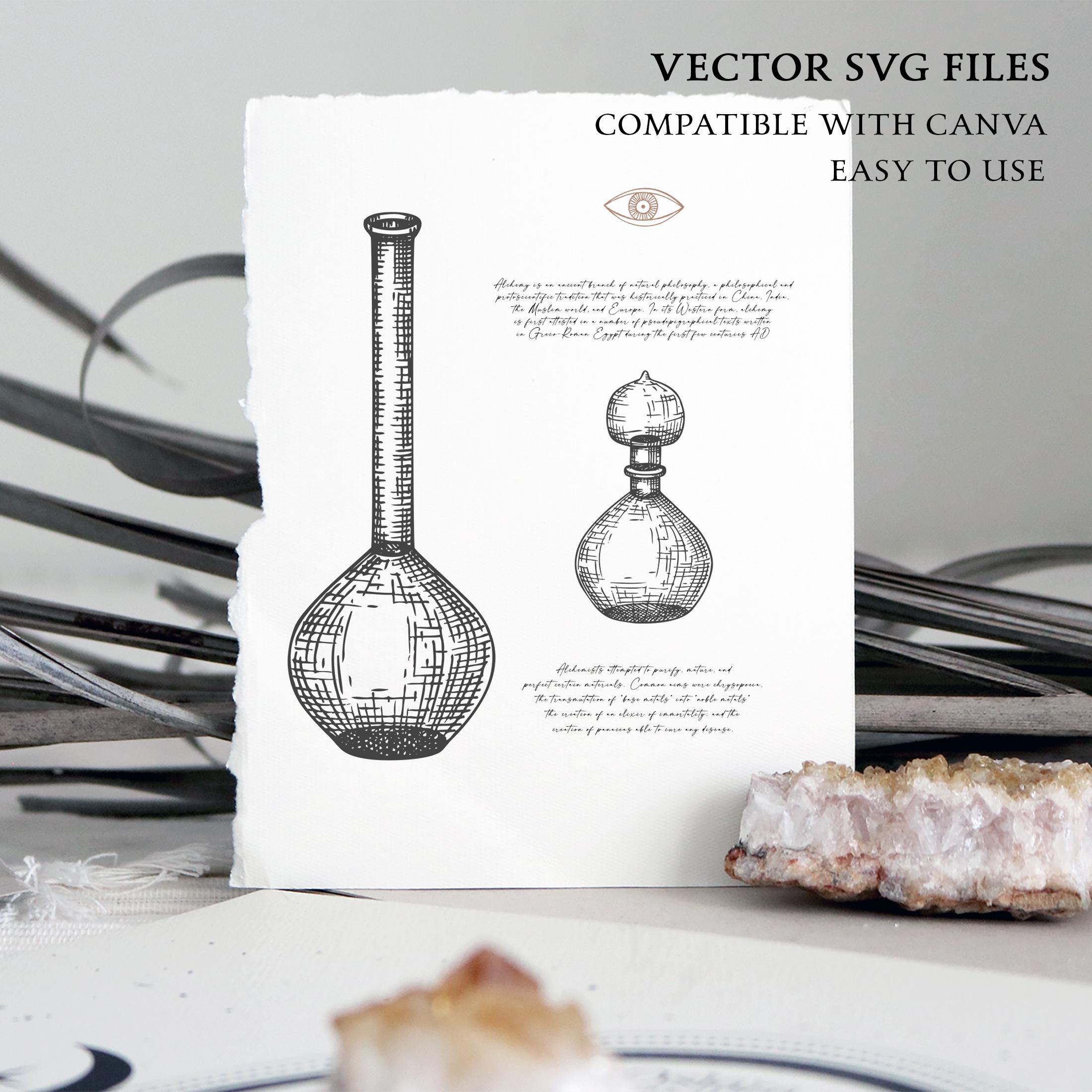 Vintage Glassware SVG Bundle, Dark Akademia Vector Design, Apothecary ...