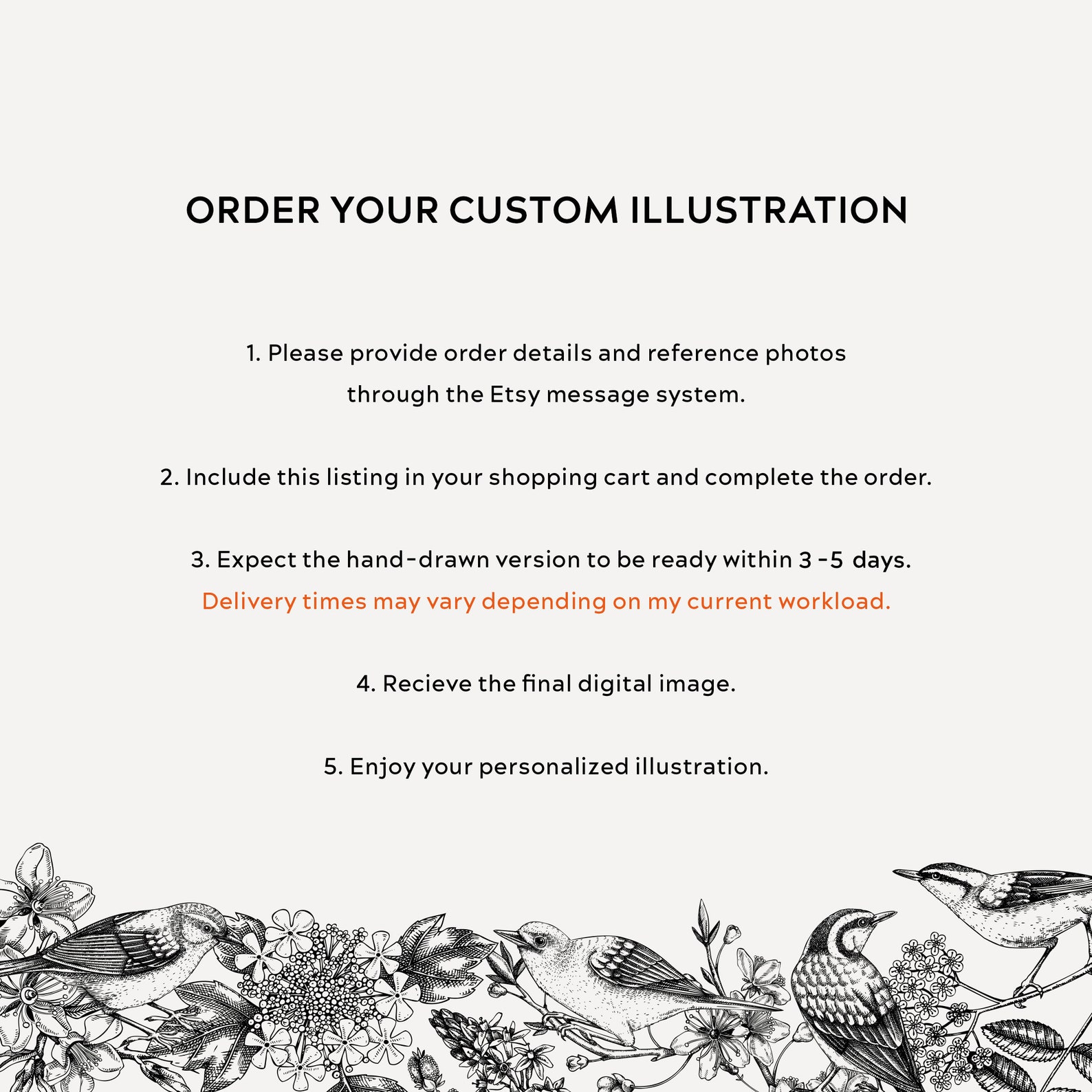 3 Custom Sketch, Botanical Illustration, Digital Art Commission, Hand ...