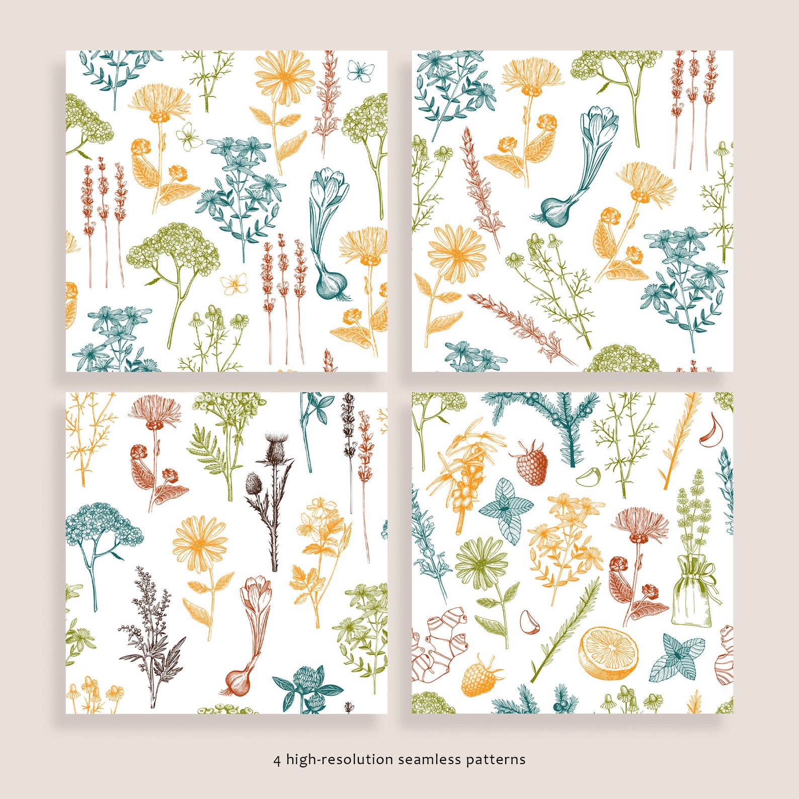 Medicinal Herbs Seamless Pattern PNG, Herbal Medicine Vintage Pattern ...