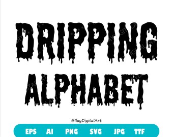 Dripping Numbers Svg - Etsy